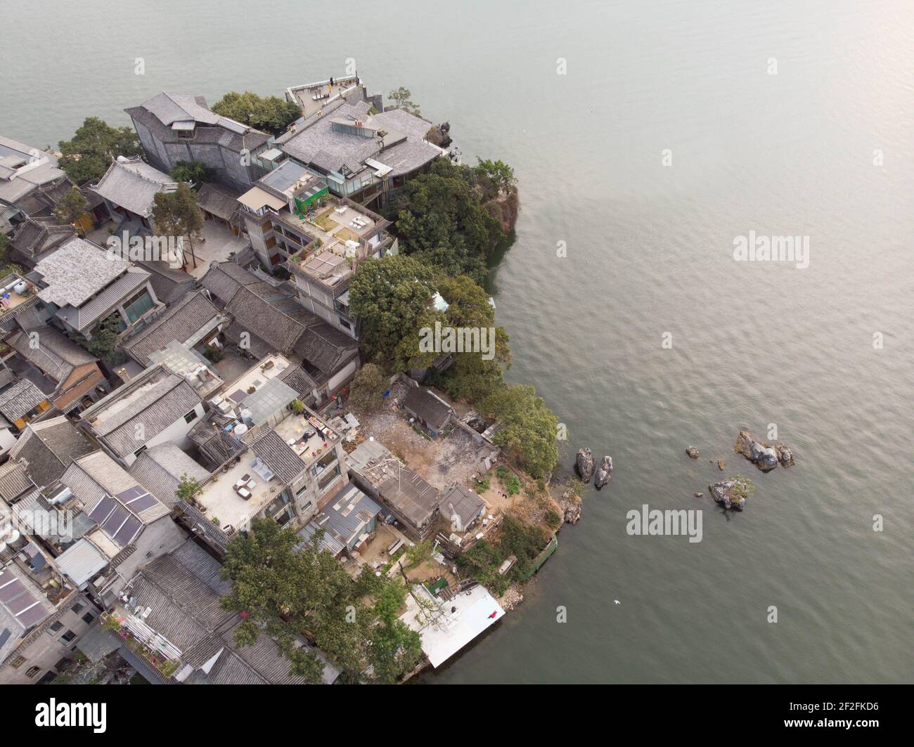 Aerial photos of Shuanglang Ancient Town in Dali Bai Autonomous ...