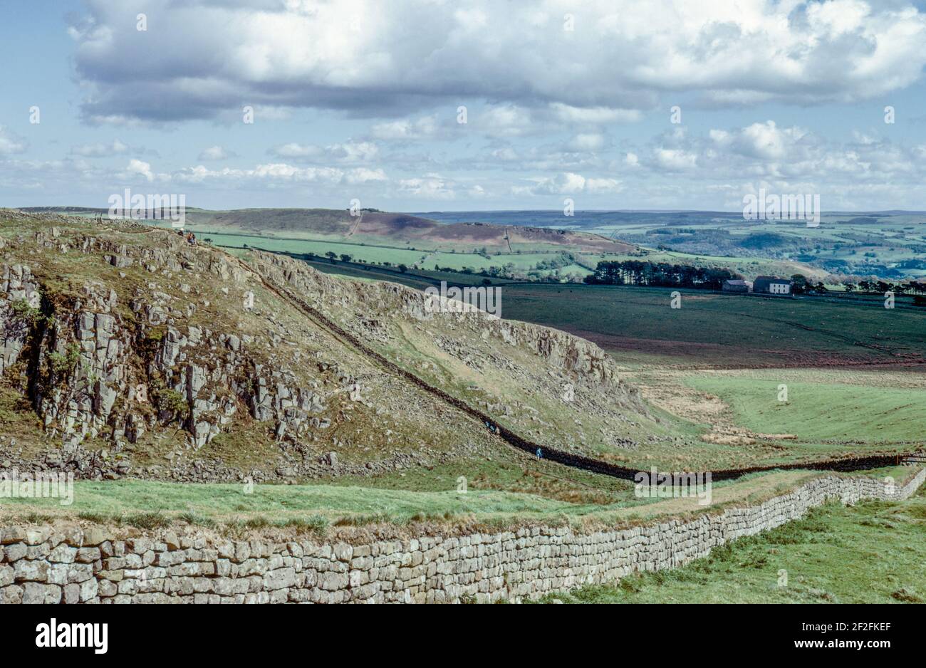Remains of a Roman defensive fortification known as Hadrian’s Wall ...