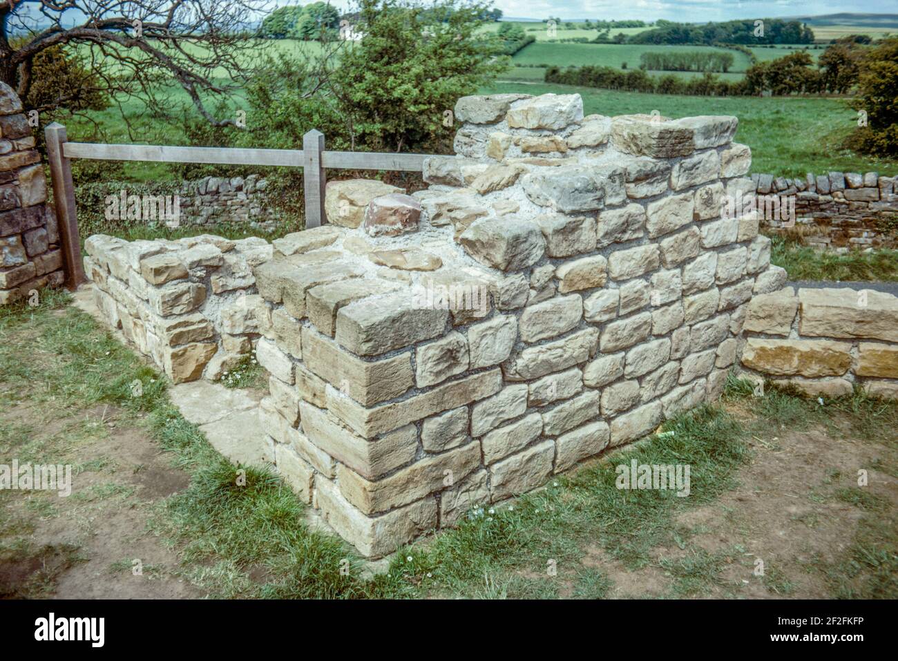 Remains of a Roman defensive fortification known as Hadrian’s Wall ...