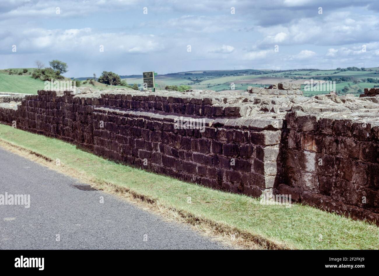 Remains of a Roman defensive fortification known as Hadrian’s Wall ...