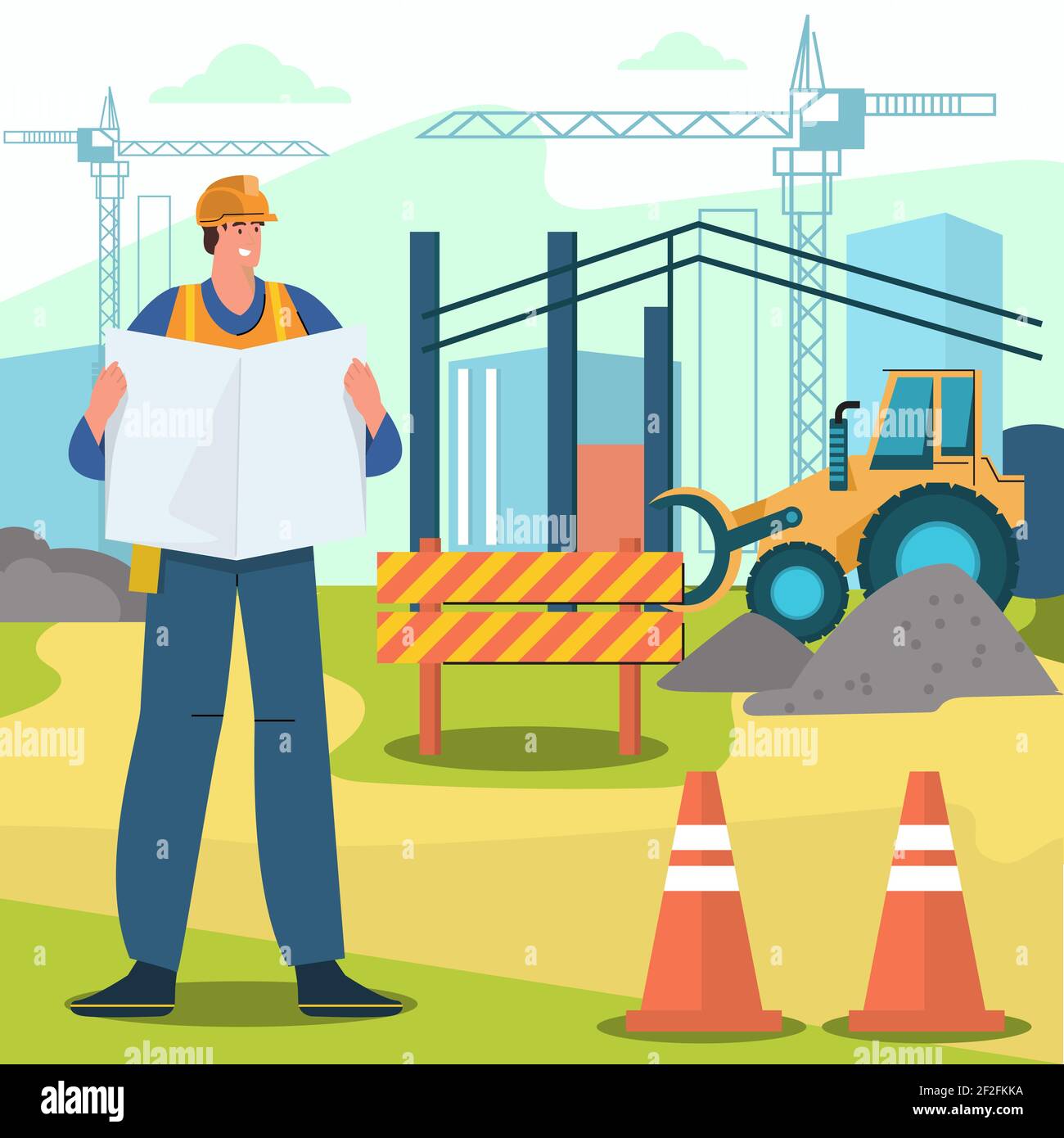Engineering and construction illustration Vector illustration Stock ...