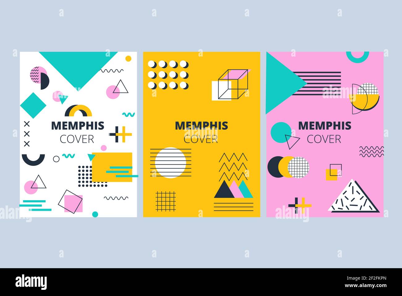 Memphis design cover collection Vector illustration Stock Vector Image ...