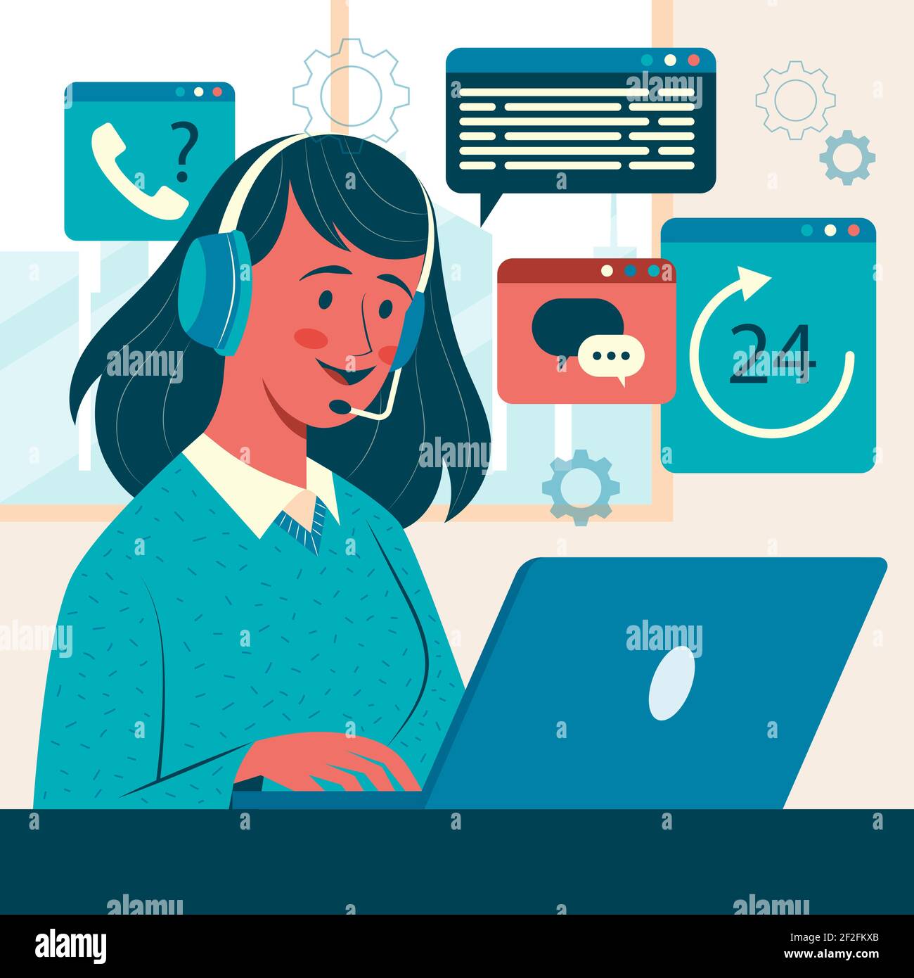 Flat illustration customer support Vector illustration Stock Vector ...