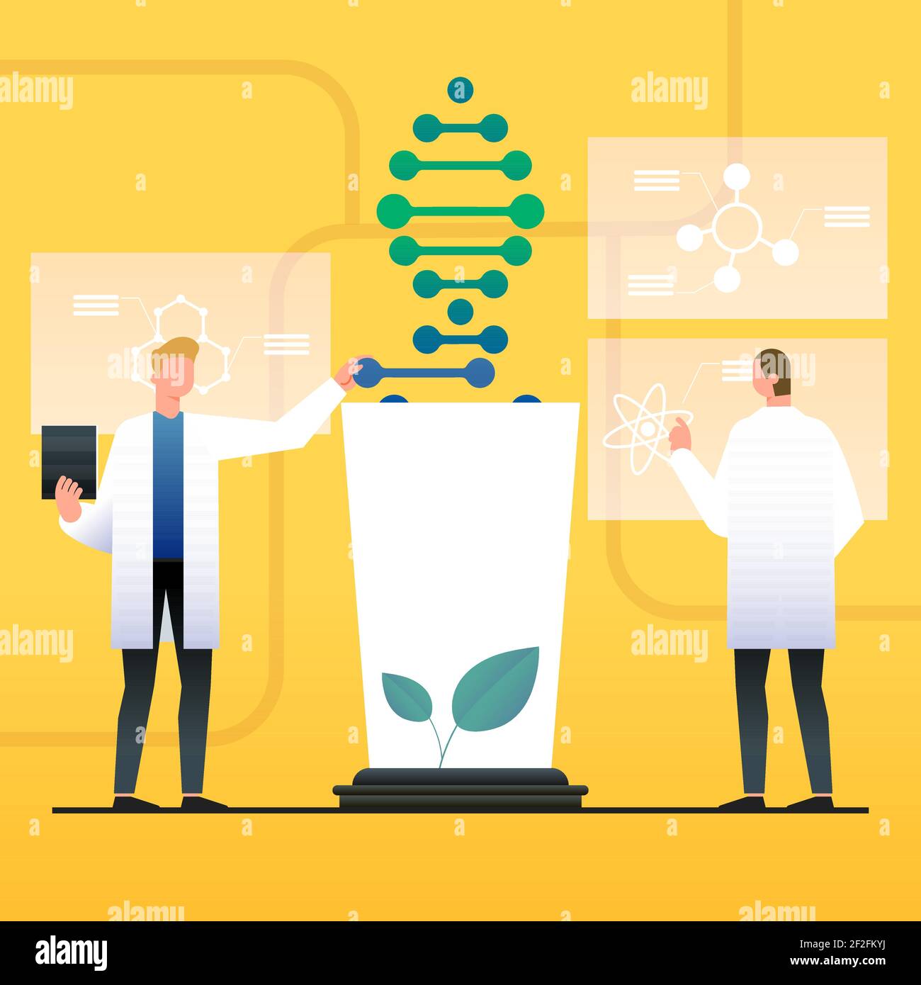 Gradient biotechnology concept illustration Vector illustration Stock ...