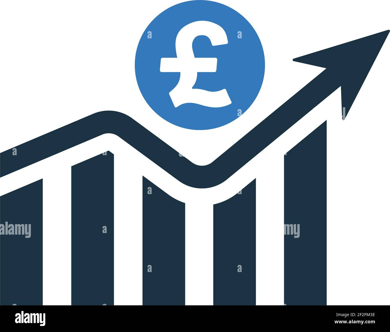 Pound sterling growth chart icon. Beautiful design and fully editable ...