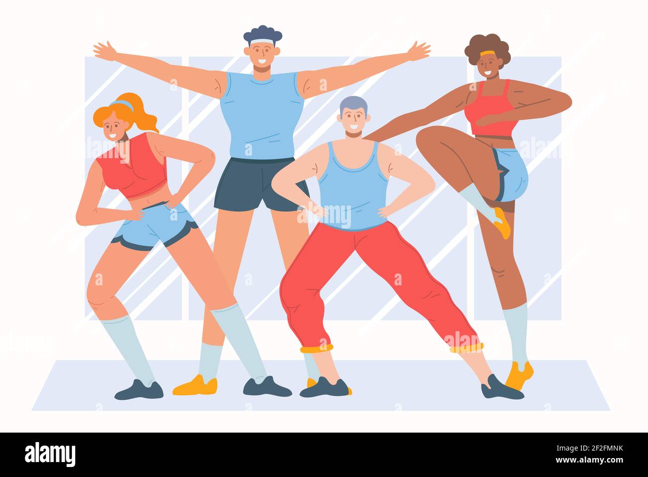 Friends fitness fun group Cut Out Stock Images & Pictures - Alamy