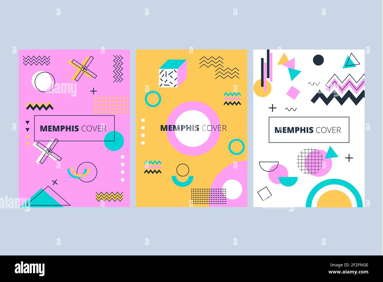 Memphis design cover collection Vector illustration Stock Vector Image ...