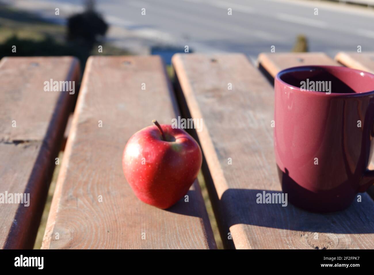 Coffee cup and apple on hi-res stock photography and images - Alamy