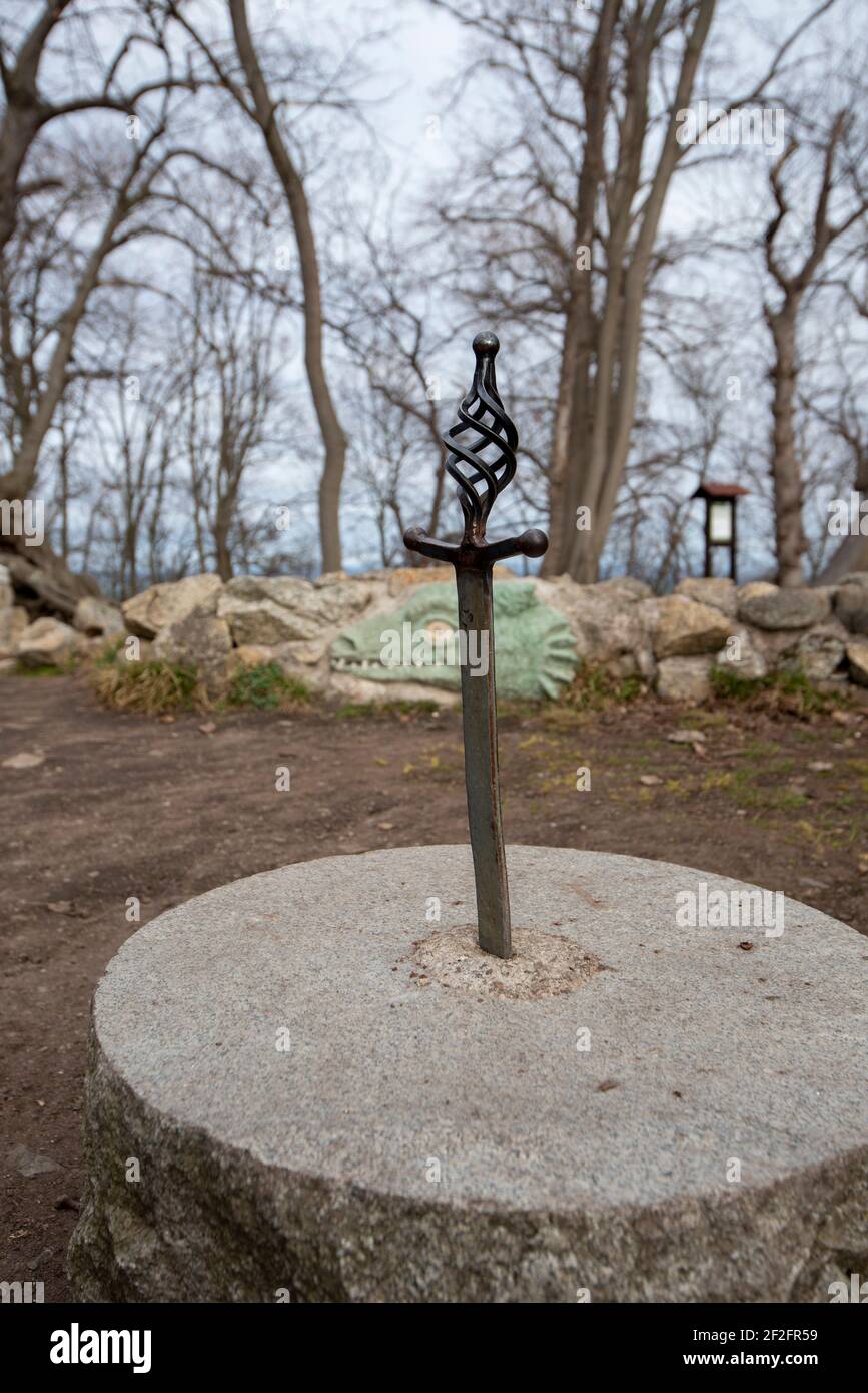 Sword Stuck In A Stone High Resolution Stock Photography and Images - Alamy