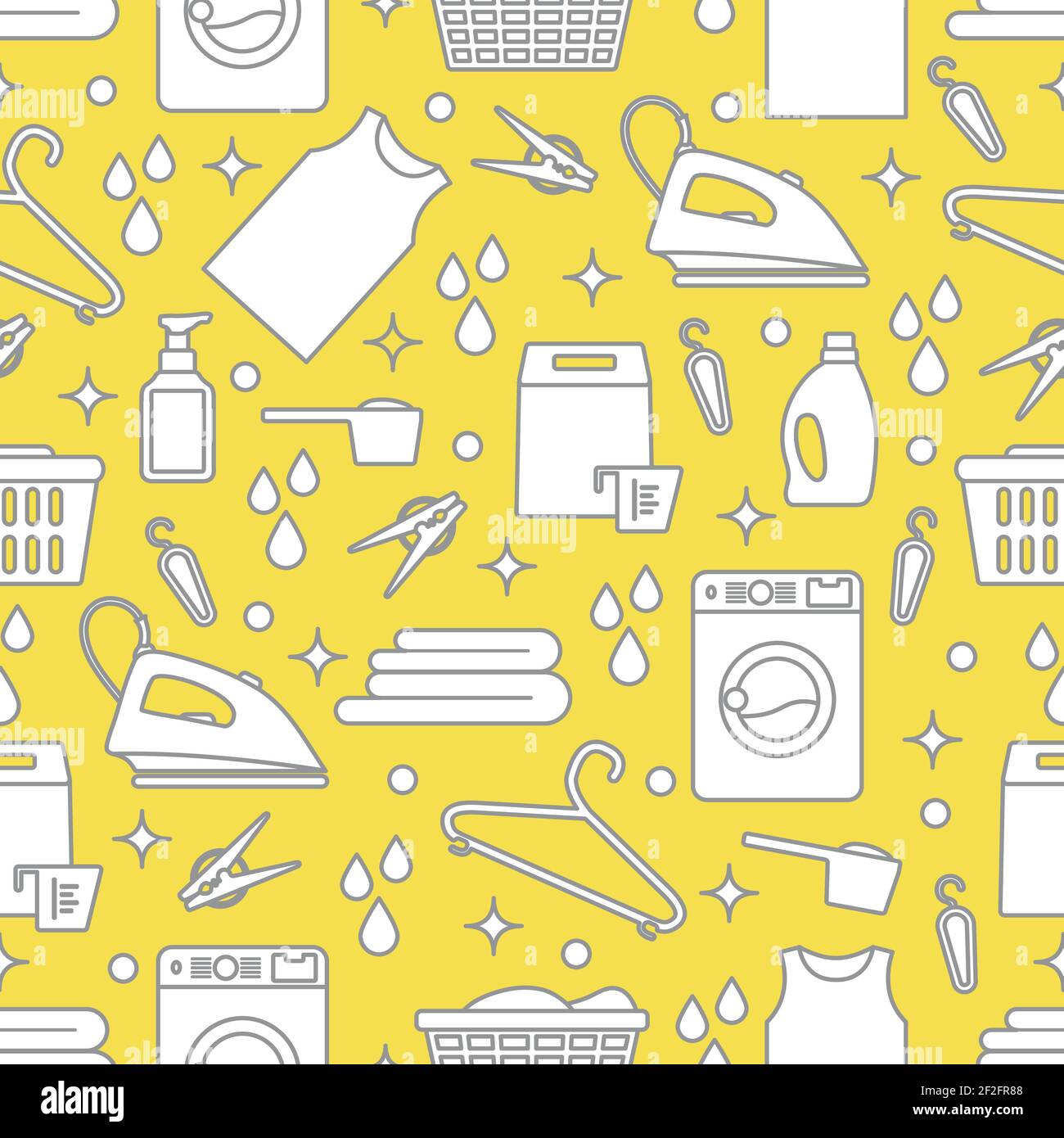 Vector Seamless pattern Illustration Laundry Cleaning service Washing ...