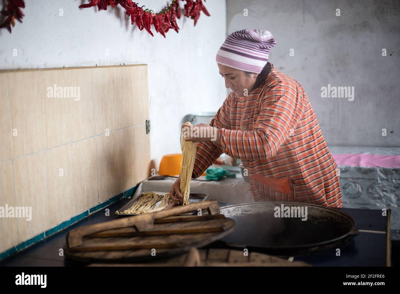Cooking class of Dungan Cuisine at the Madanur Hotel in the town of ...