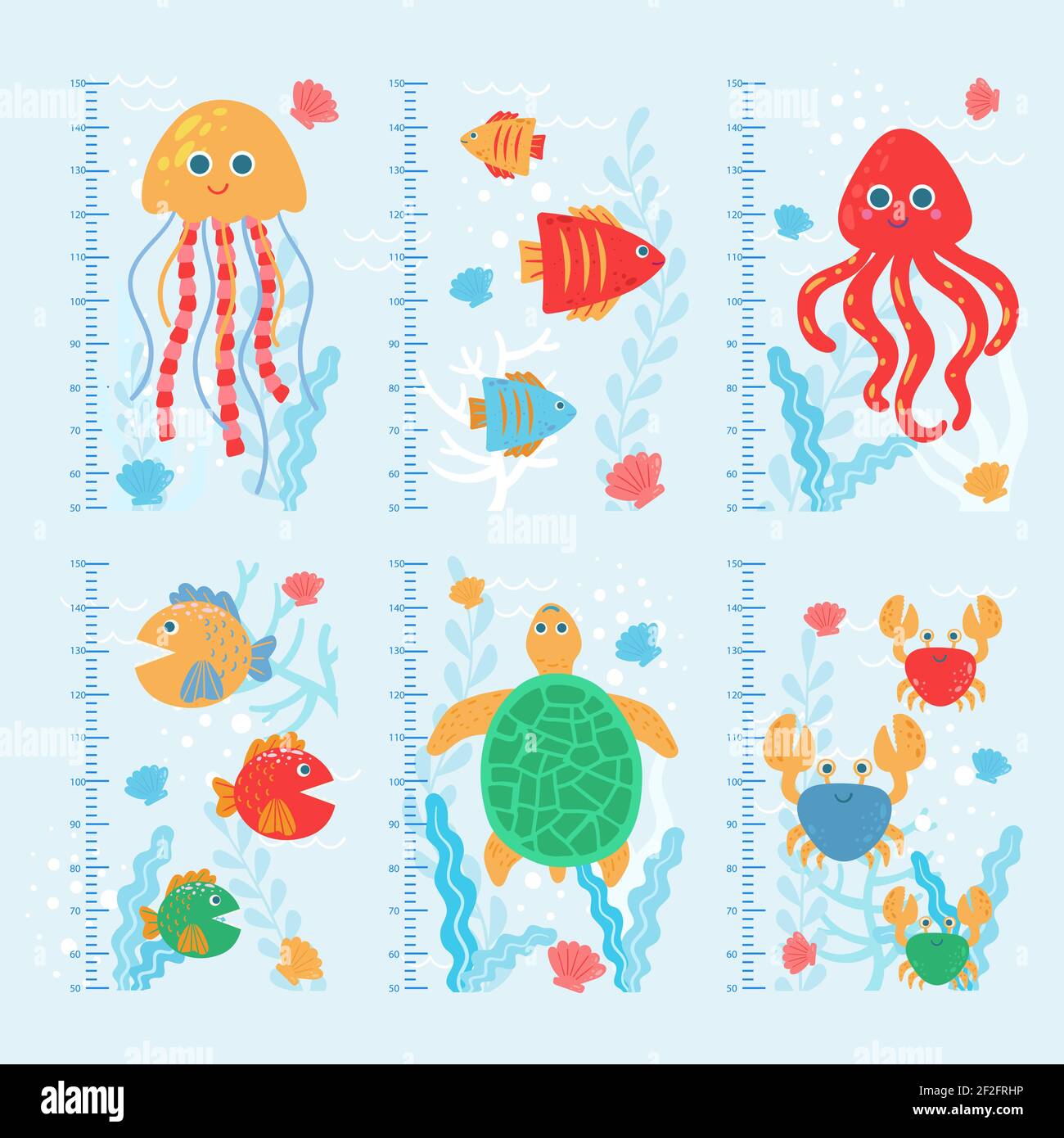 Flat design height meter set Vector illustration Stock Vector Image ...