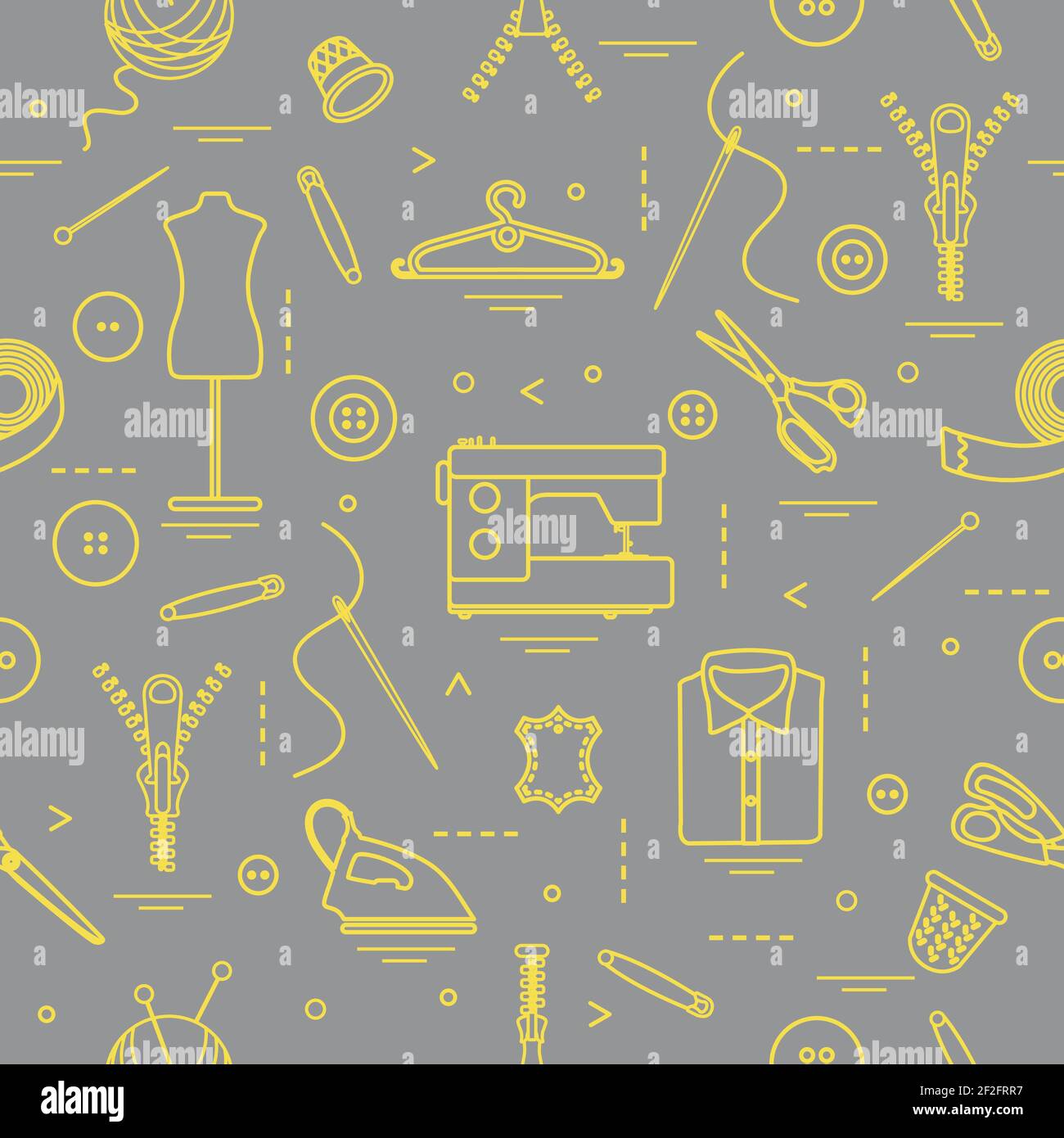 Seamless pattern with tools and accessories for sewing. Template for ...