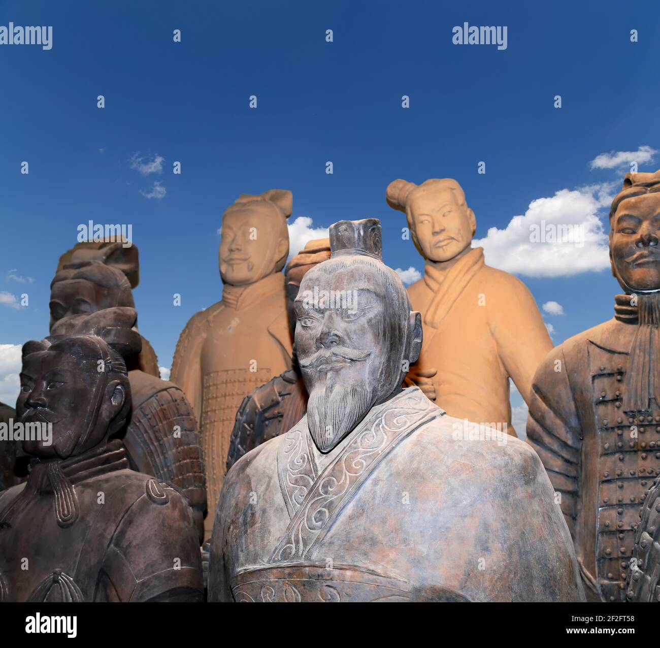 Terracotta army statues at a market stall for sale, Xian (Sian), China ...