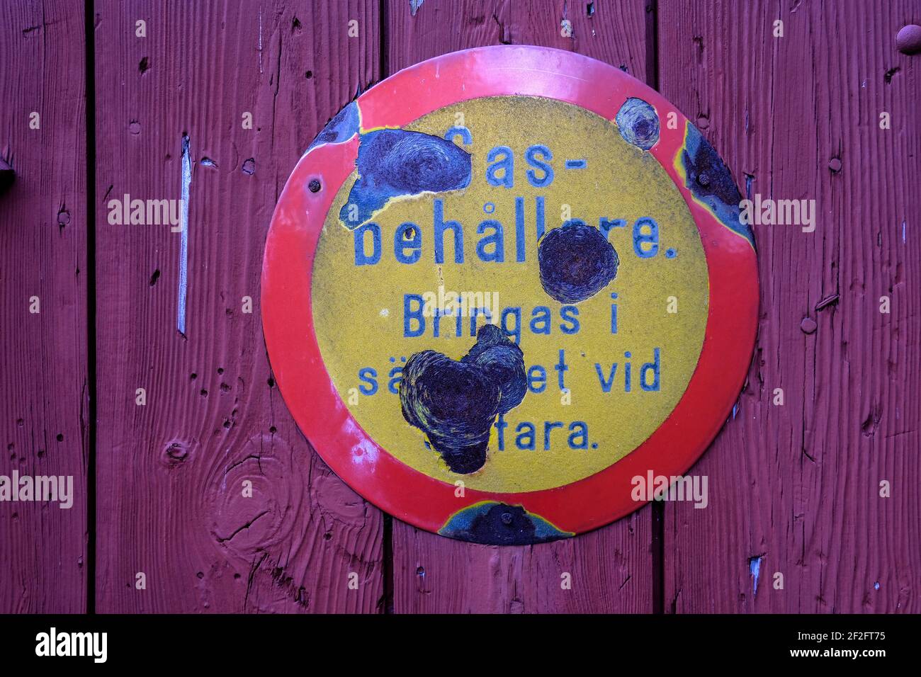 Sweden, summer, warning sign Stock Photo - Alamy