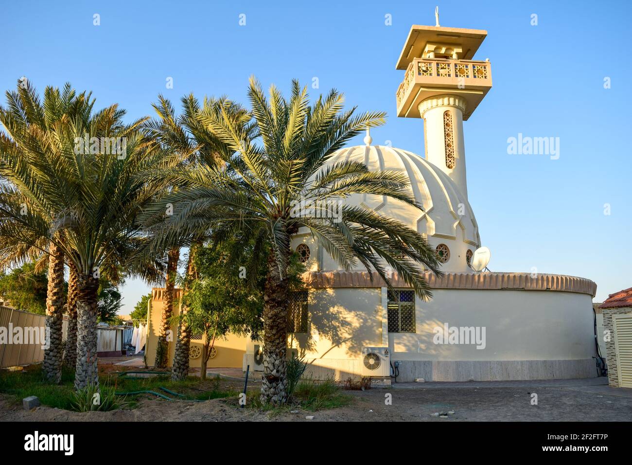 A small old mosque surrounded by date palm trees Stock Photo - Alamy