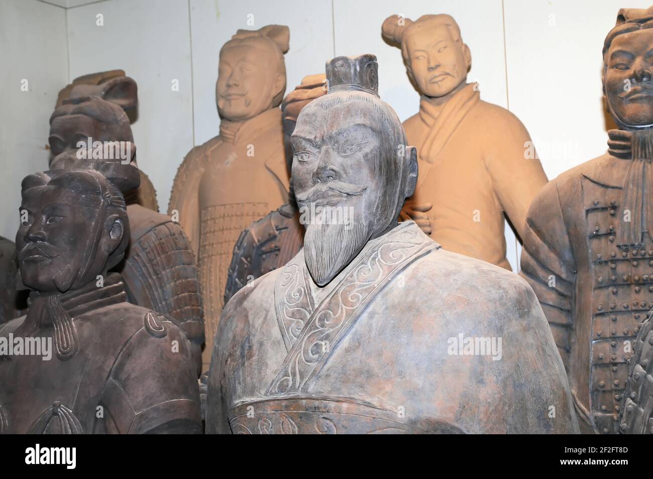 Terracotta army statues at a market stall for sale, Xian (Sian), China ...