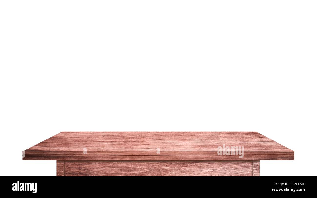 Dark wooden table top isolated on white background for your product ...