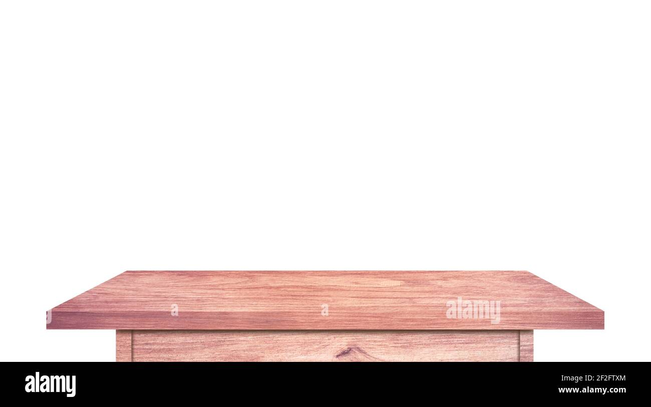 Dark wooden table top isolated on white background for your product ...