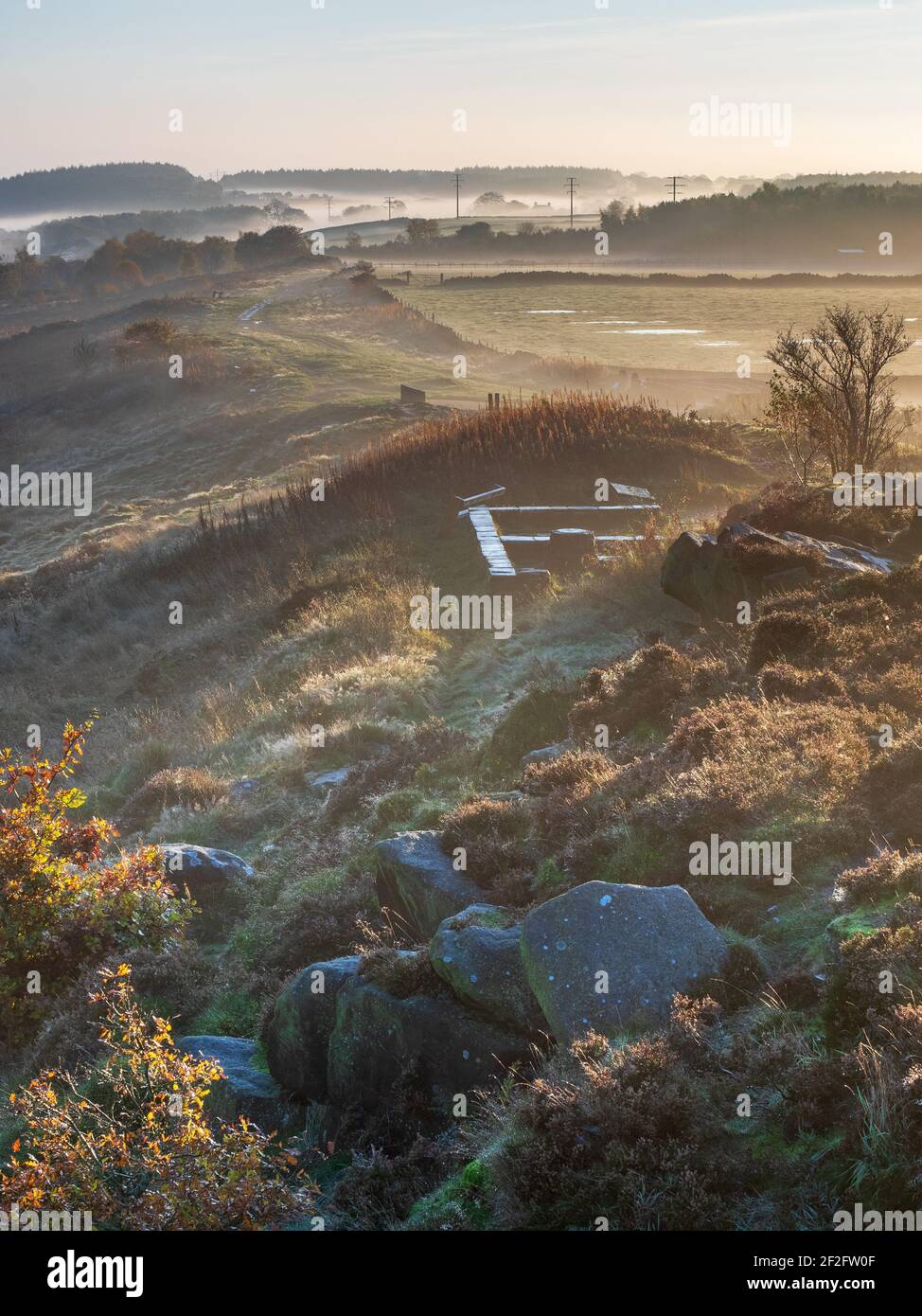 The view along Otley Chevin captured from Surprise View on a beautiful ...