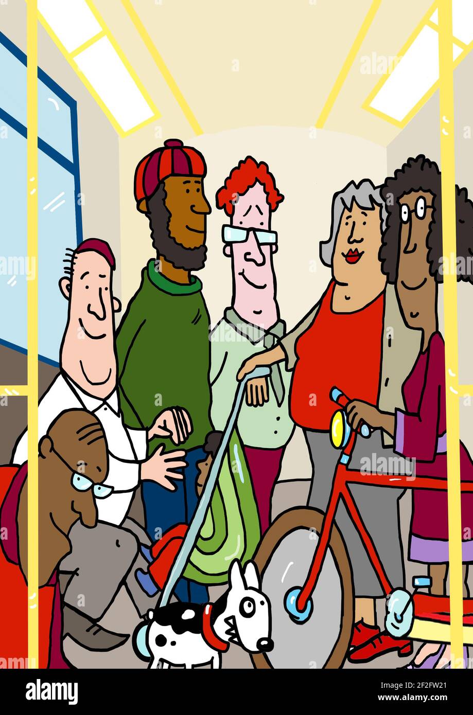 People crowded together in a subway Stock Photo - Alamy