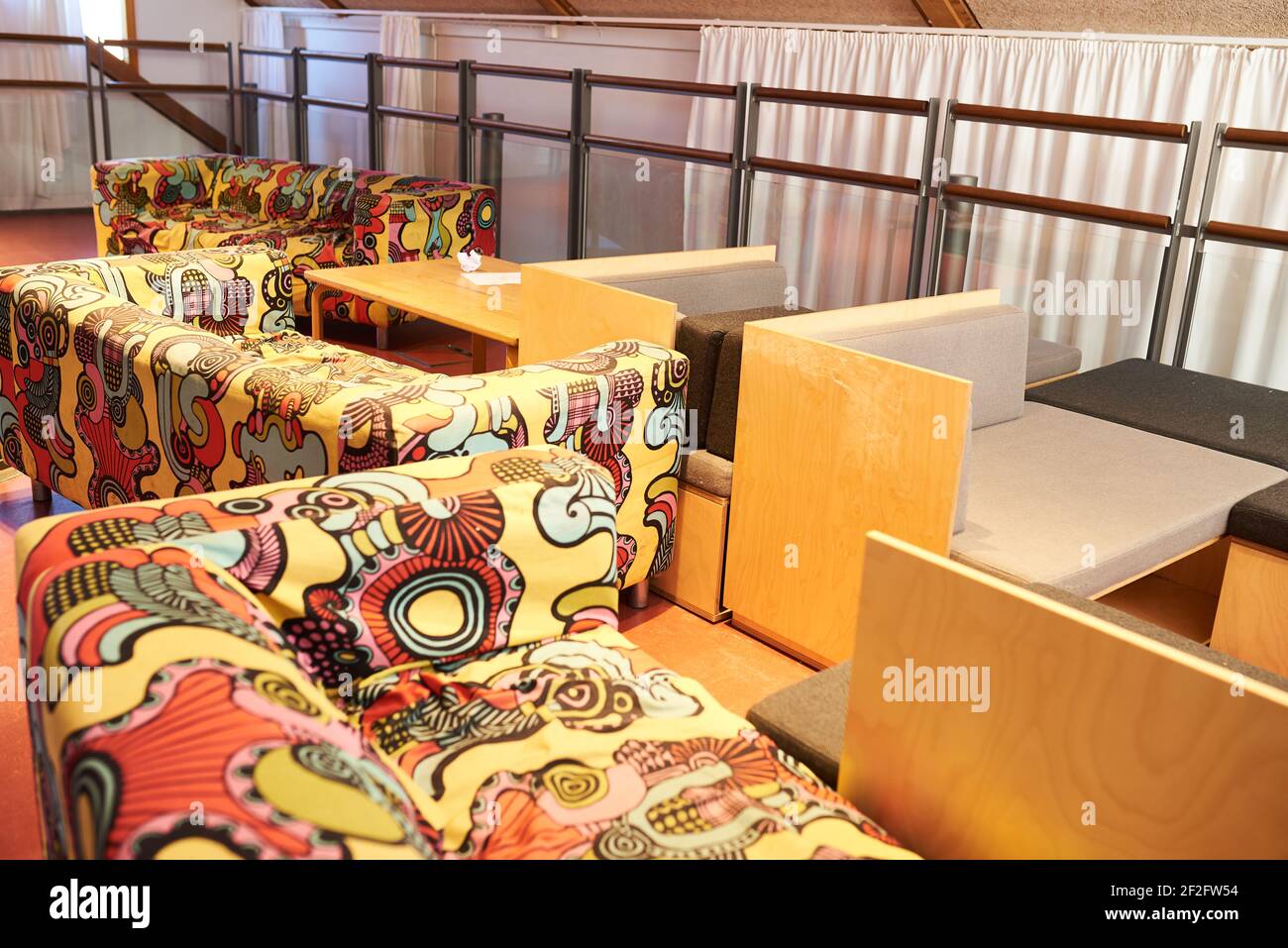 Colorful seating area at a school for kids Stock Photo - Alamy