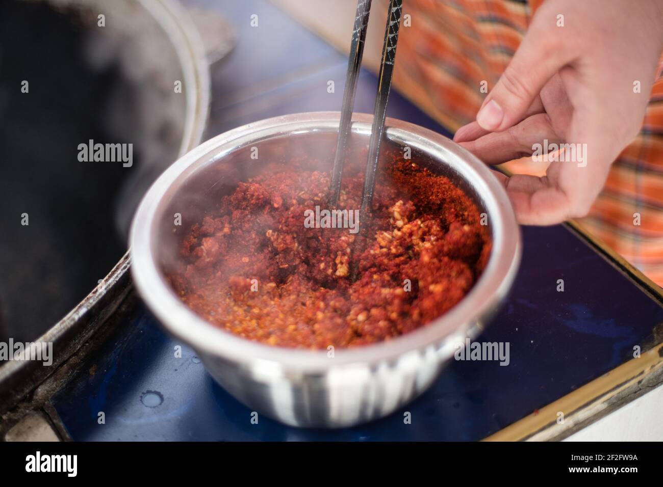Cooking class of Dungan Cuisine at the Madanur Hotel in the town of ...