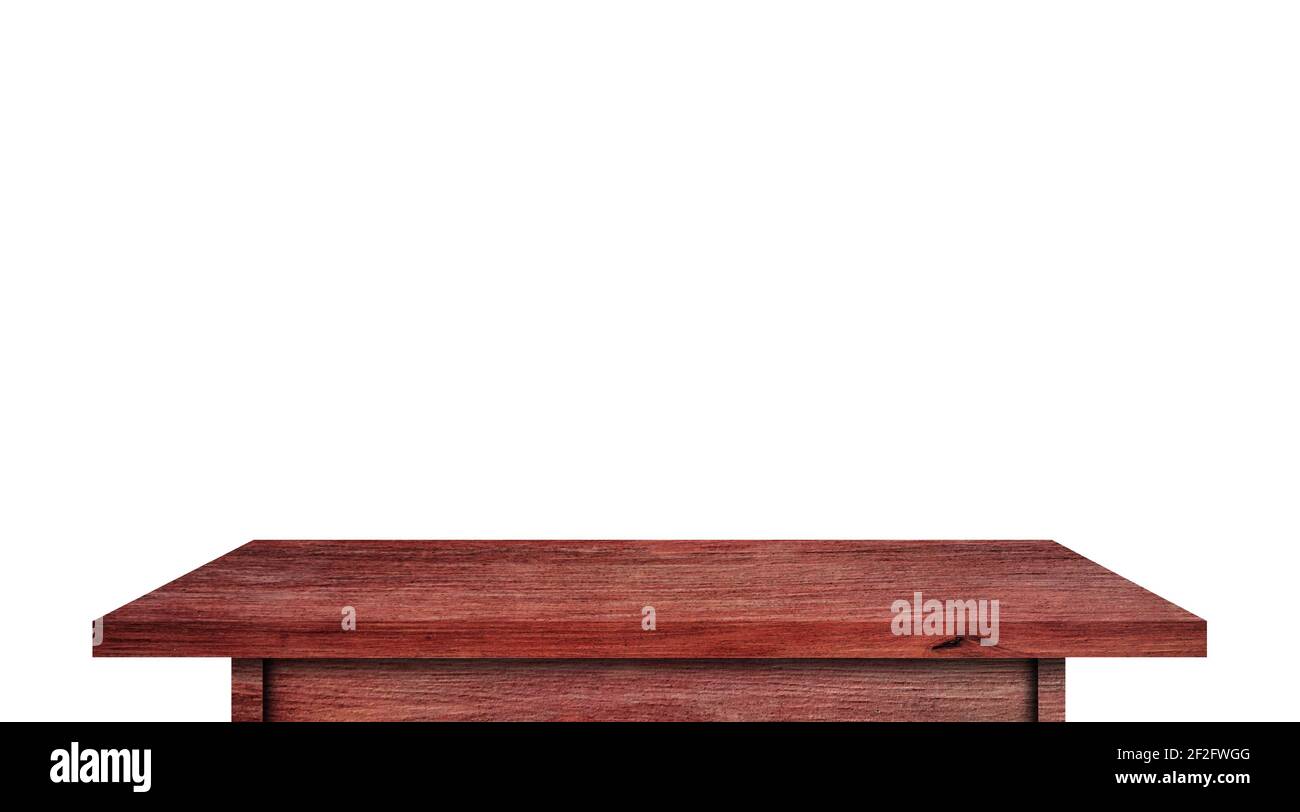 vintage wooden tabletop isolated on white background with clipping path ...