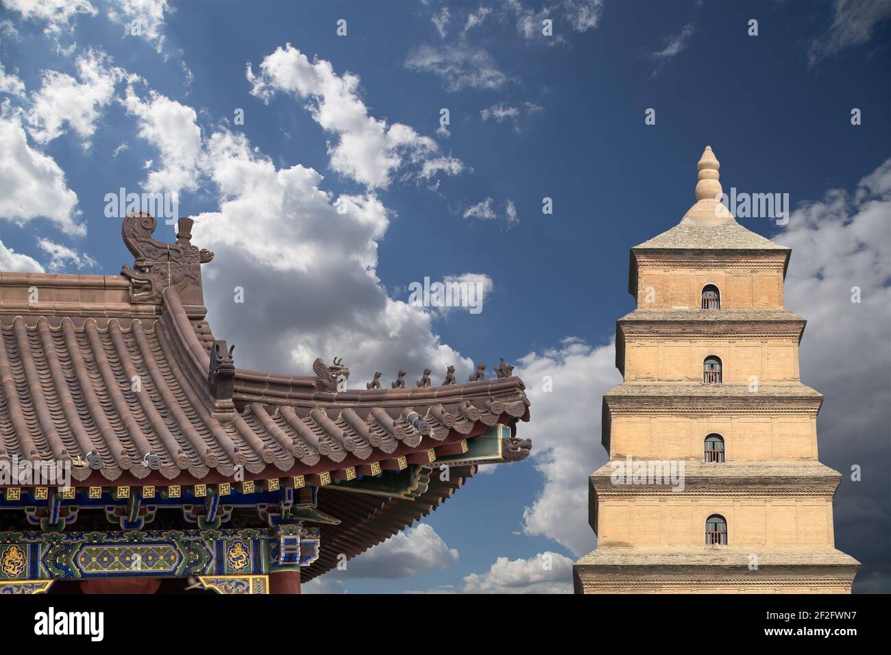 Giant Wild Goose Pagoda or Big Wild Goose Pagoda, is a Buddhist pagoda located in southern Xian ...