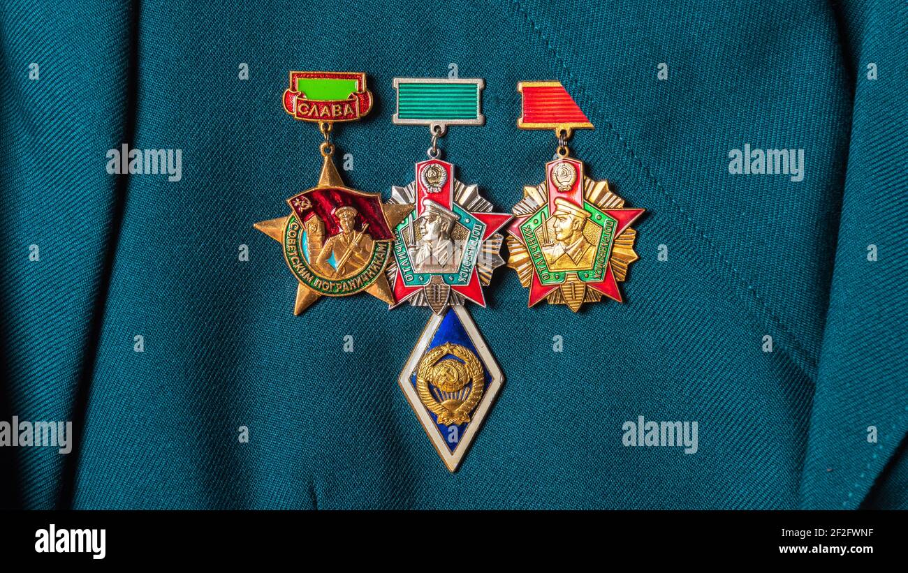 Award medals of the Soviet army Stock Photo - Alamy