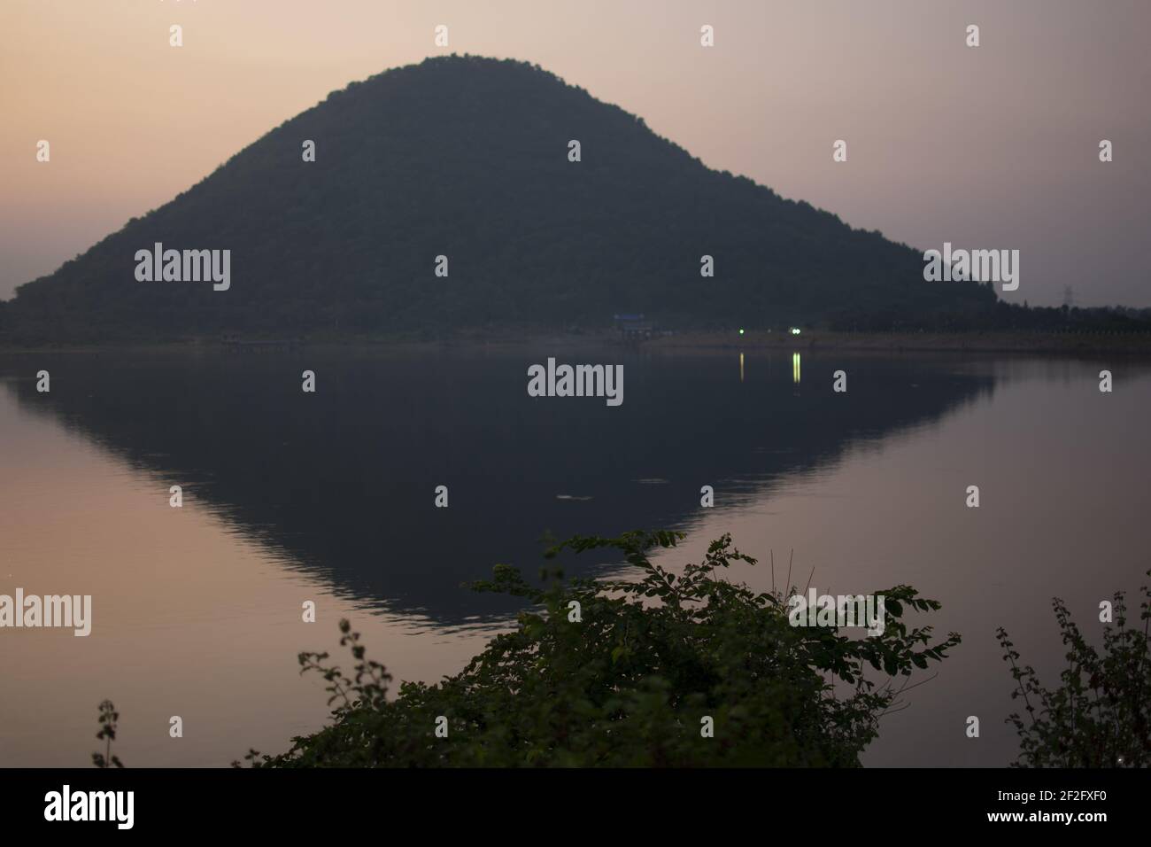 A Baranti lake at the time of sunset. Baranti is a small tribal village ...