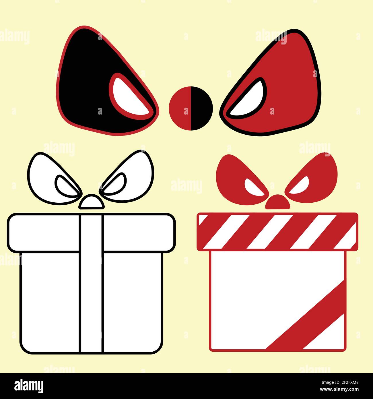 Red gift box hanging Stock Vector Images - Alamy