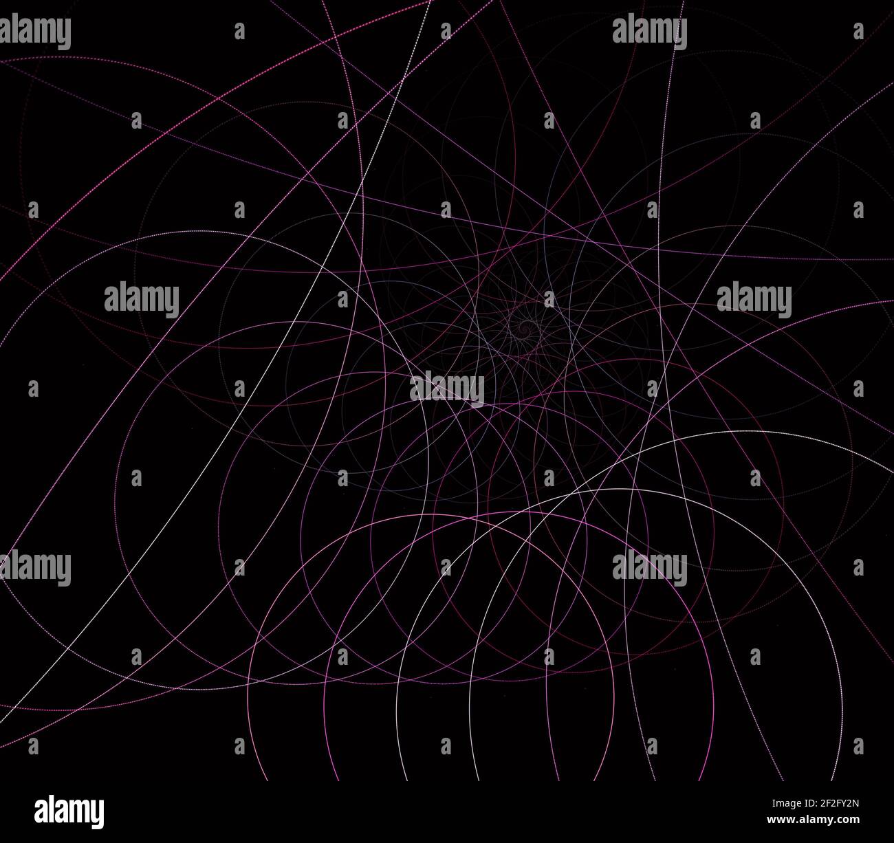 Spirals and circles. Endless and continuous line. String theory ...