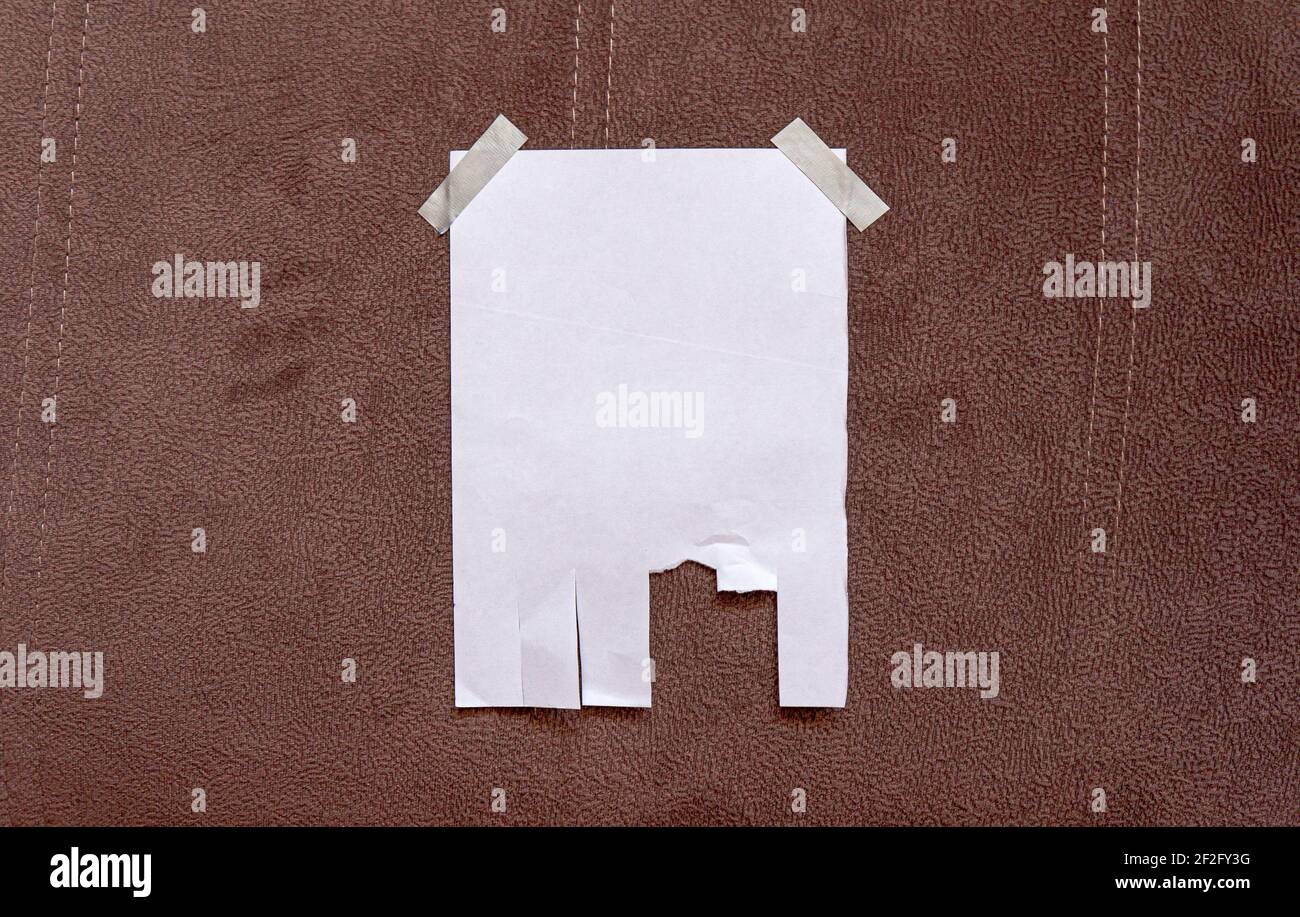 Tear off paper on wall. Mock up template. Street paper ad or ...