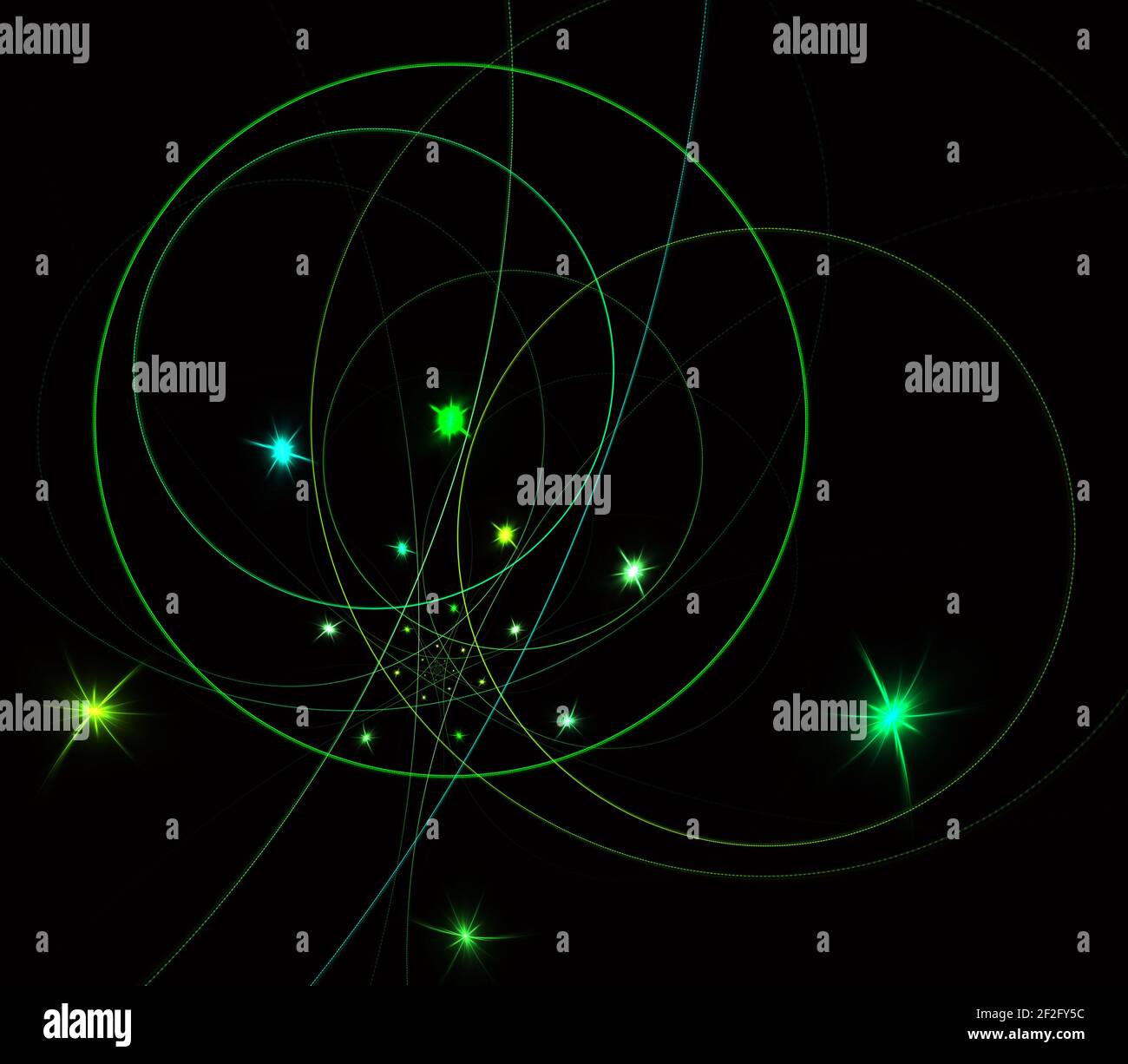 Spirals and circles. Endless and continuous line. String theory ...