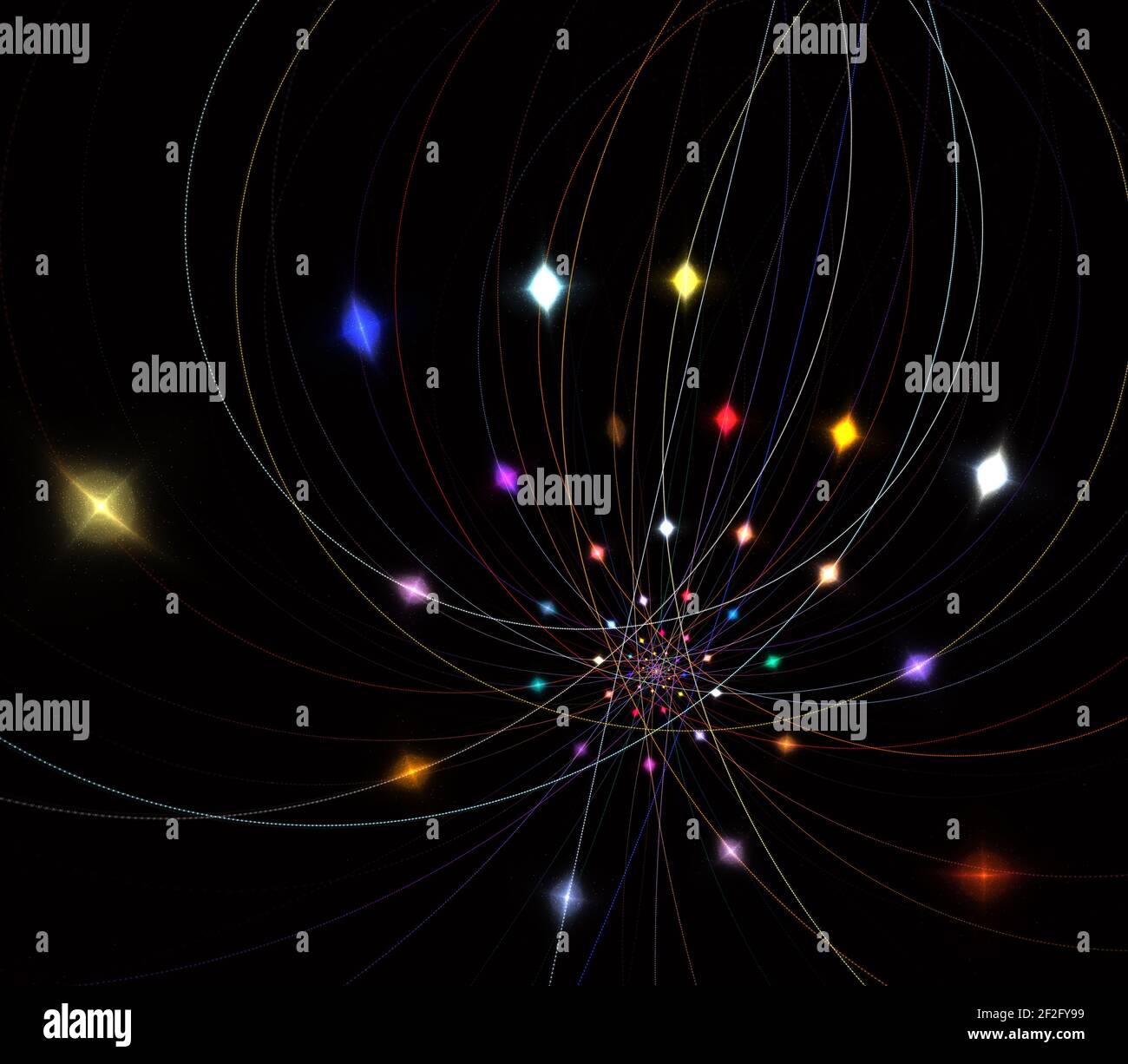 Spirals and circles. Endless and continuous line. String theory ...