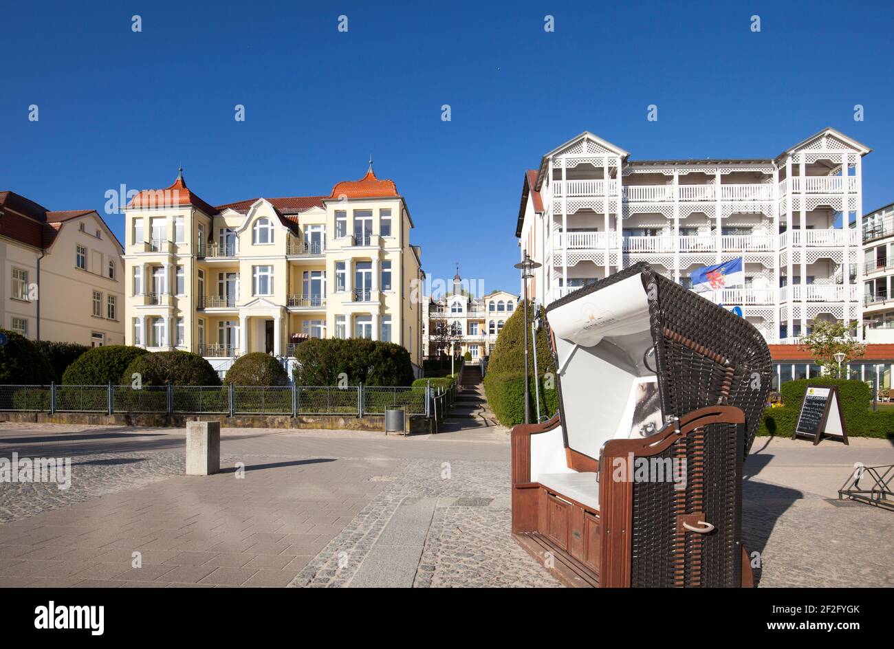 Beach promenade of the baltic sea resort of bansin hi-res stock ...