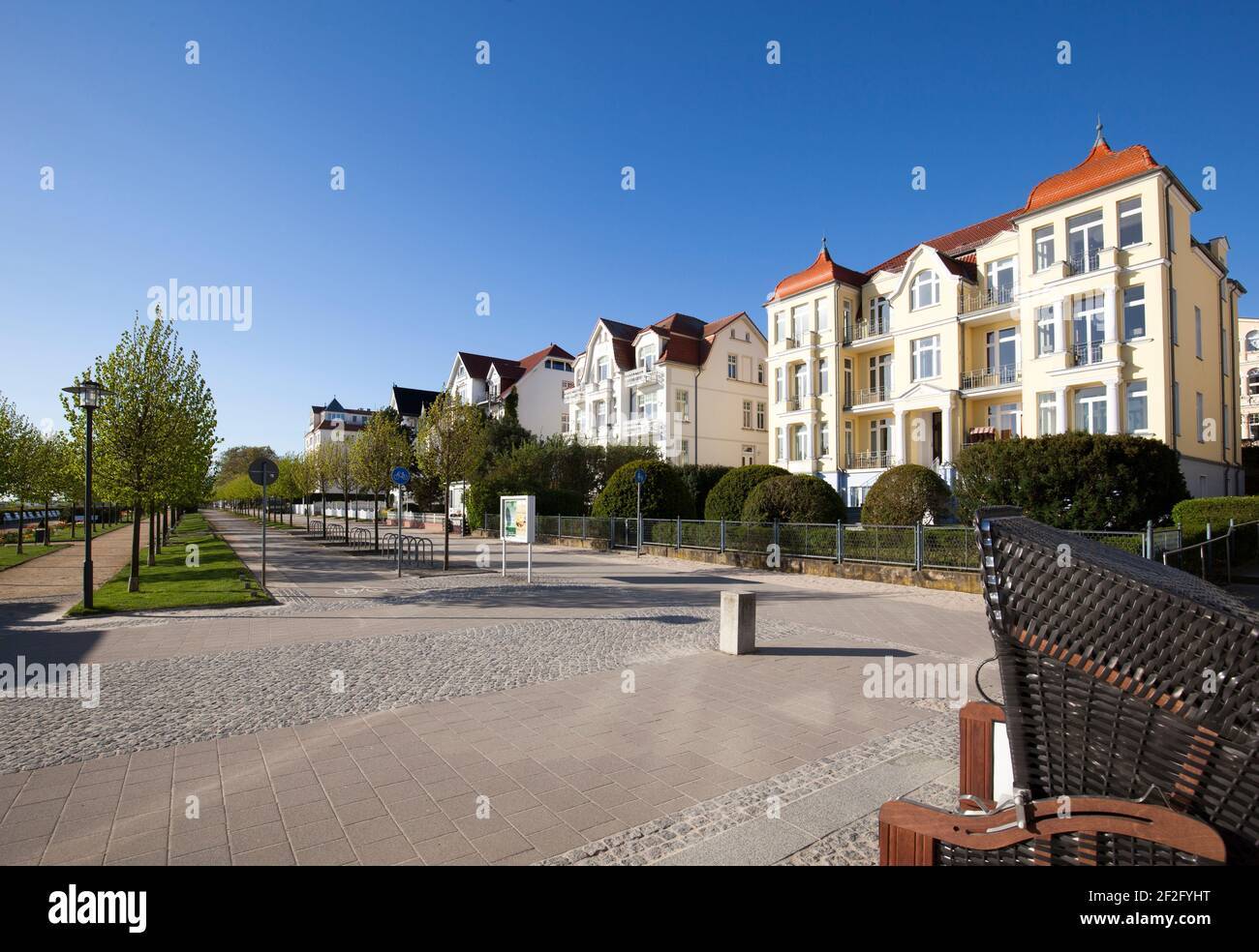 Beach promenade of the baltic sea resort of bansin hi-res stock ...