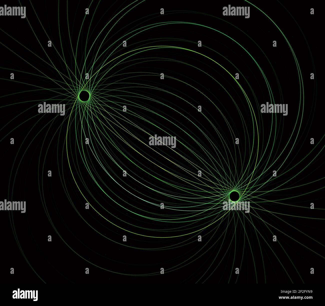 Spirals and circles. Endless and continuous line. String theory ...