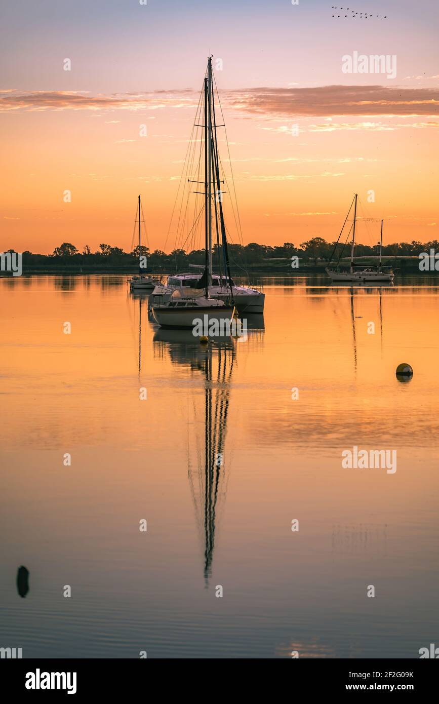 Sunrise on the river Stock Photo - Alamy