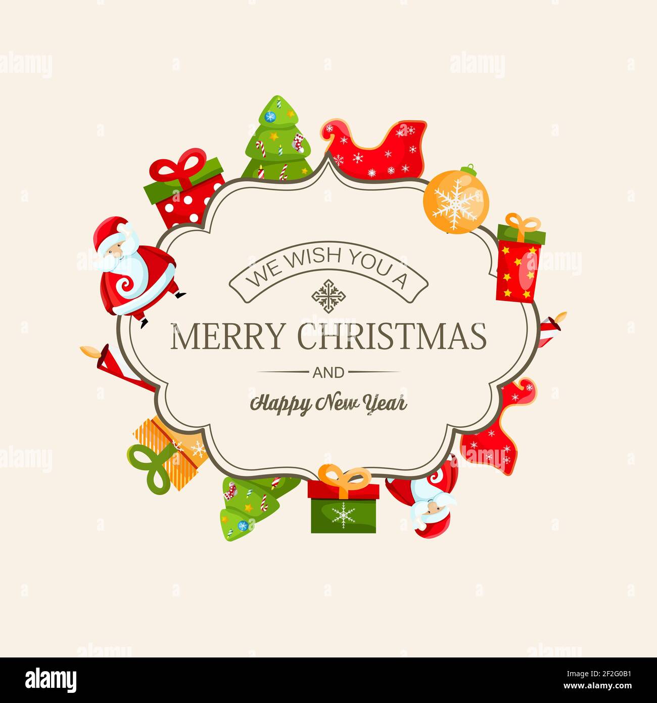 Merry Christmas light greeting poster with calligraphic inscription in ...