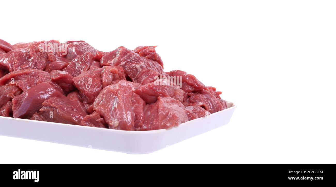 raw beef meat closeup, isolated on white background Stock Photo - Alamy