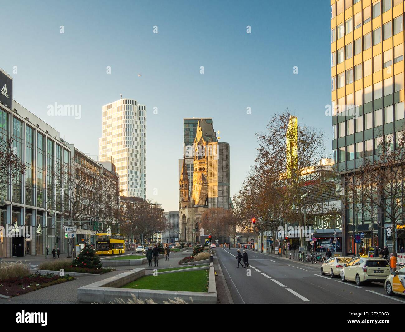Almost empty streets at christmas time in Berlin Kurfürstendamm during ...