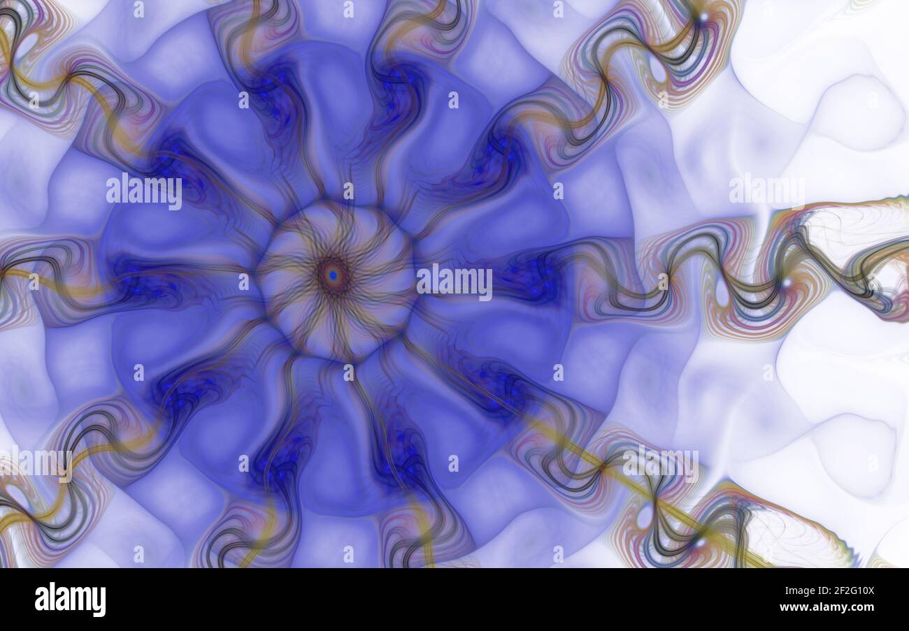 Stylized images of flowers and intersecting spiral lines. Abstract ...