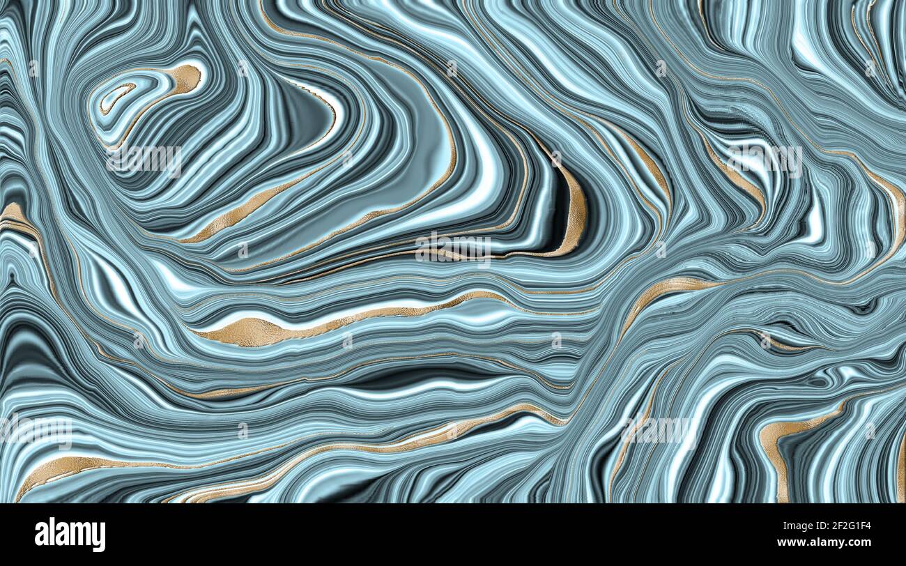 Abstract Agate Background. Agate stone texture with gold. Blue ...