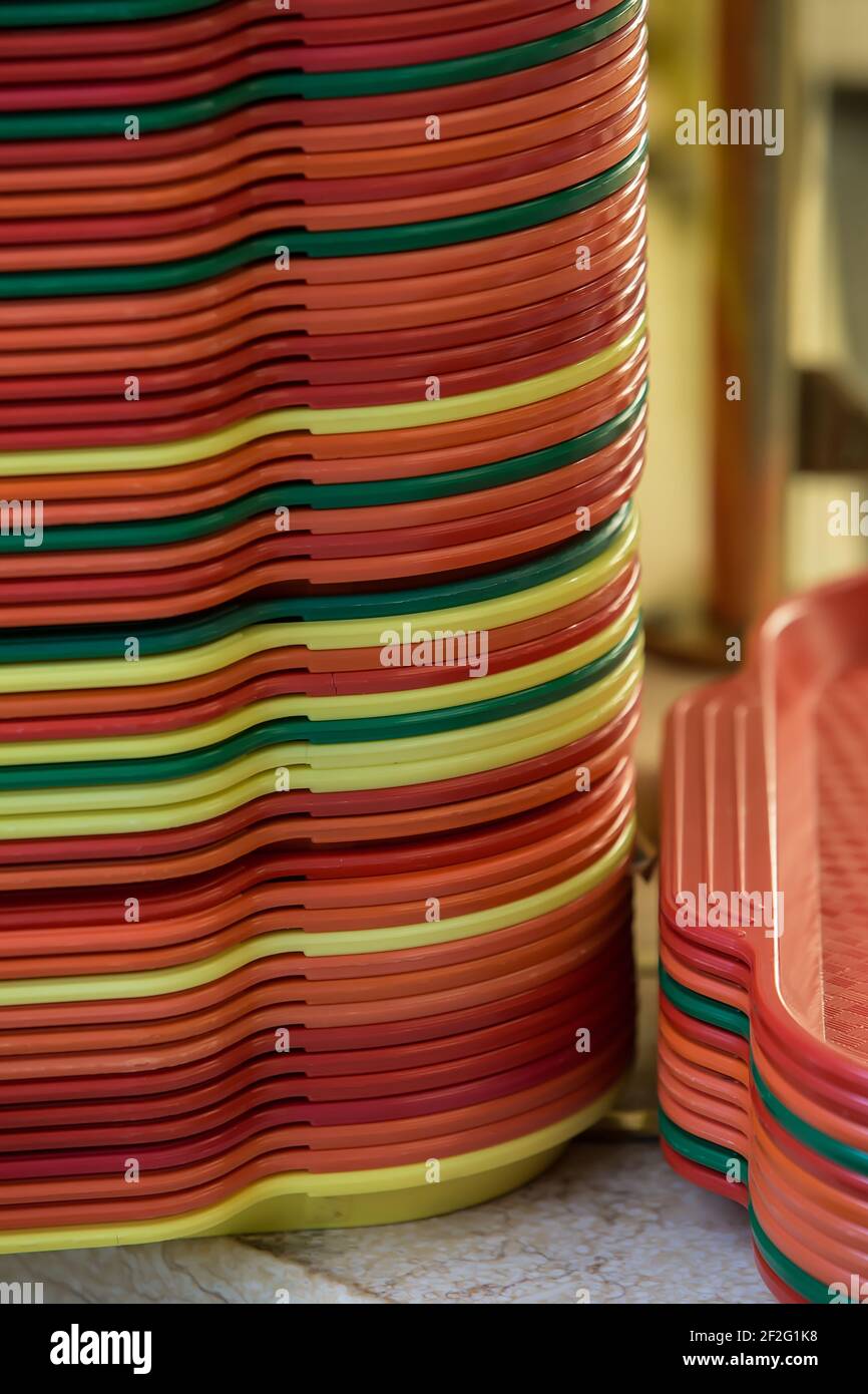 Stack of trays hi-res stock photography and images - Alamy