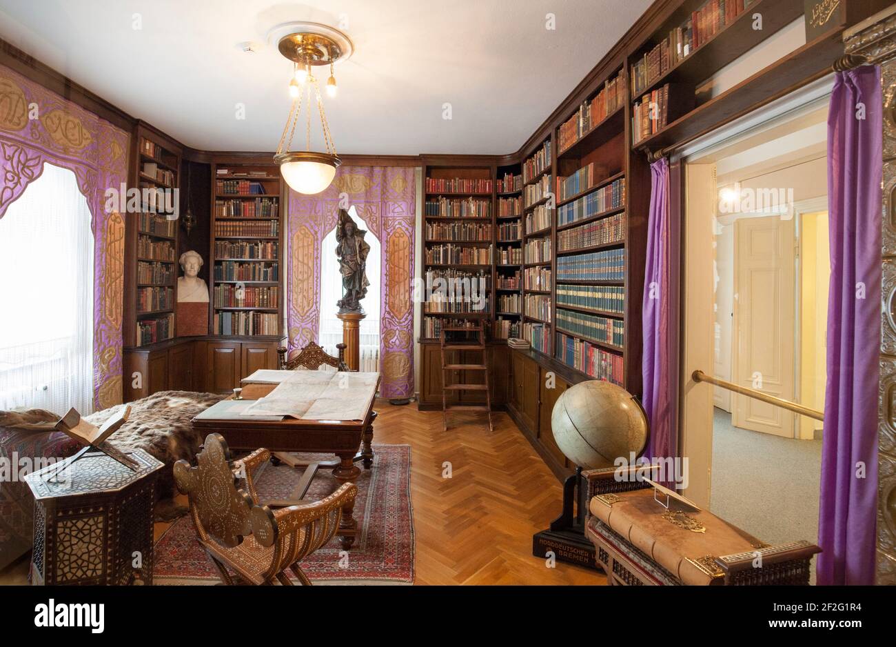 Library, Karl May Museum, Radebeul Stock Photo - Alamy