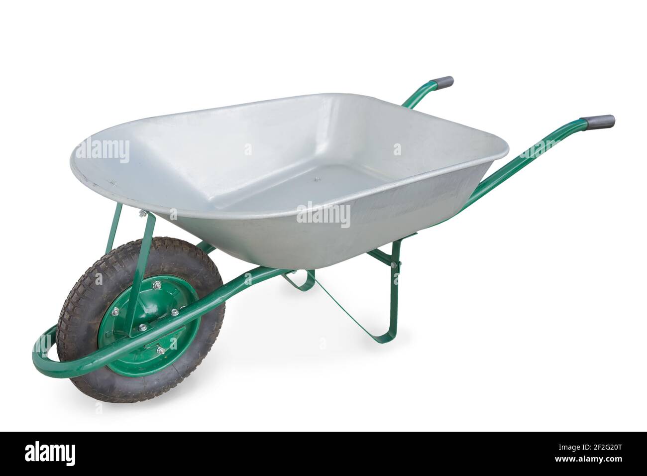 metal Wheelbarrow, with one wheel isolated Stock Photo - Alamy