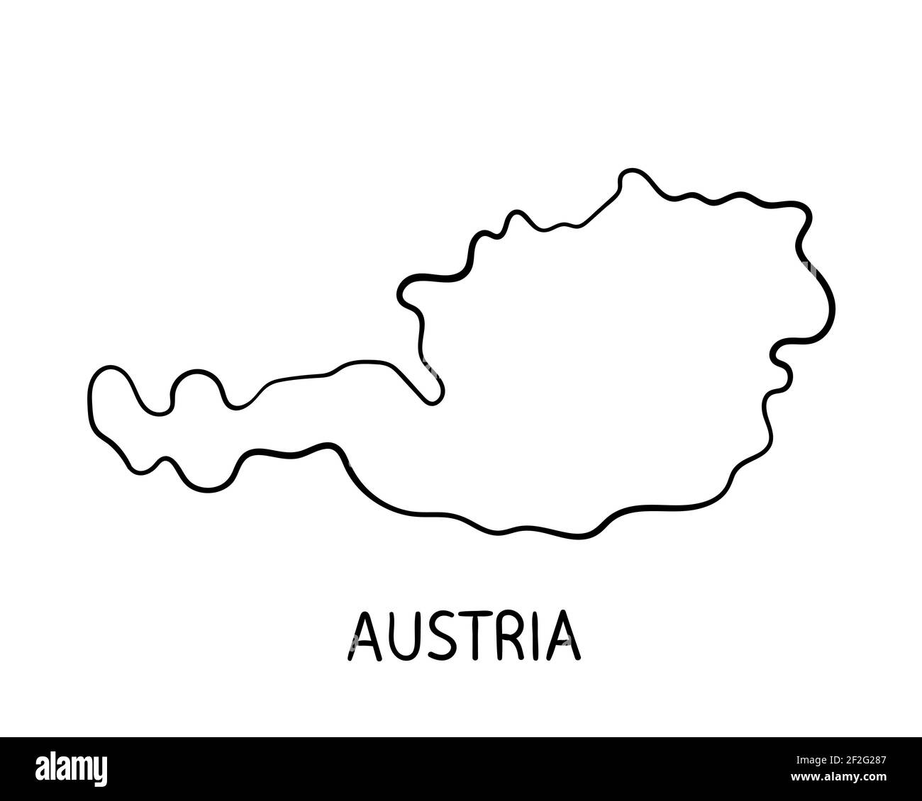 Simple outline map austria Cut Out Stock Images & Pictures - Alamy