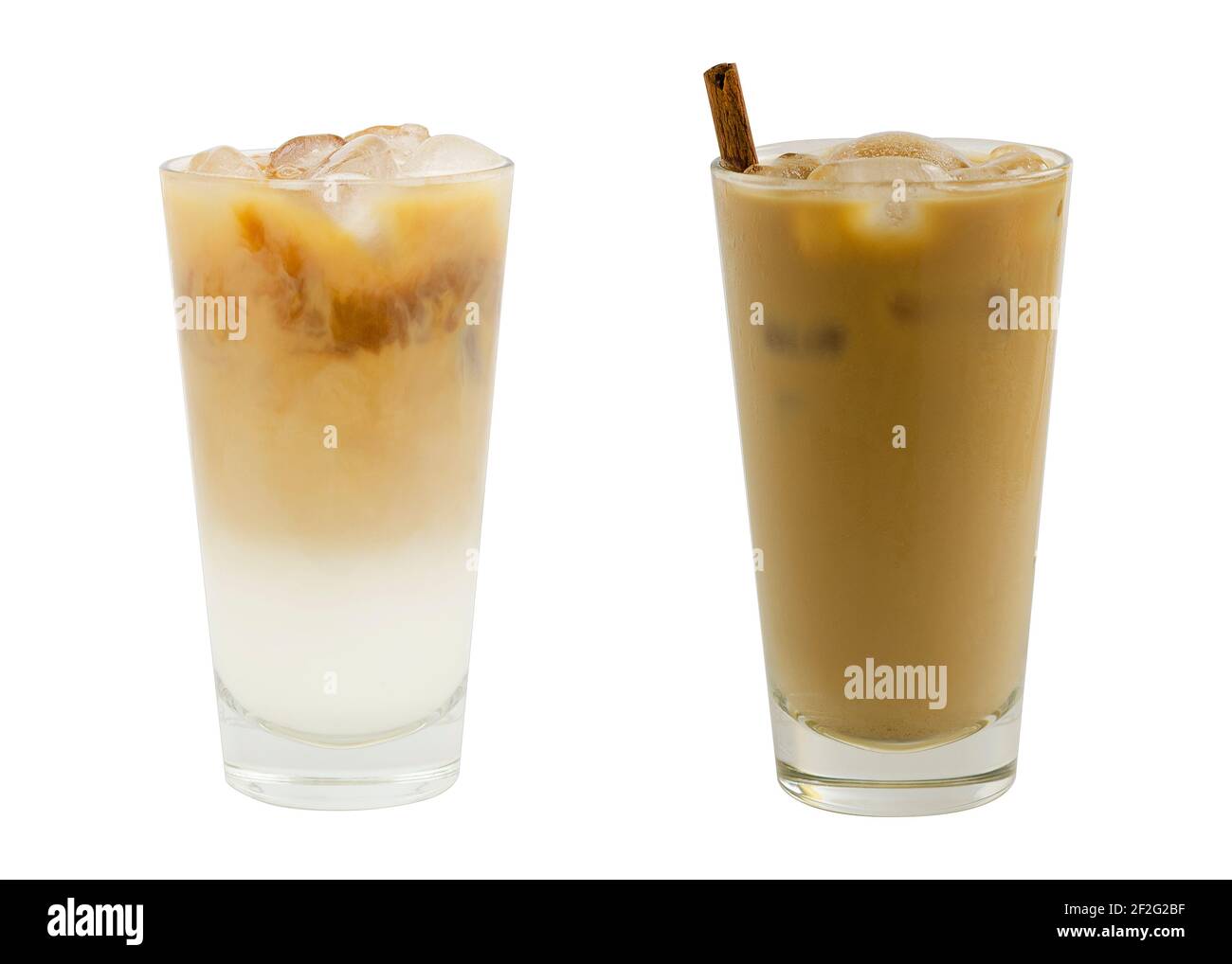 ice latte on white background Stock Photo - Alamy